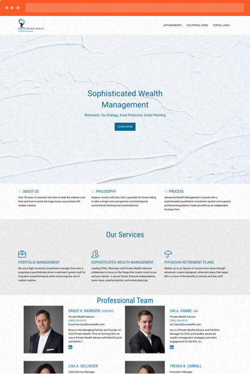 Advisor Website Examples